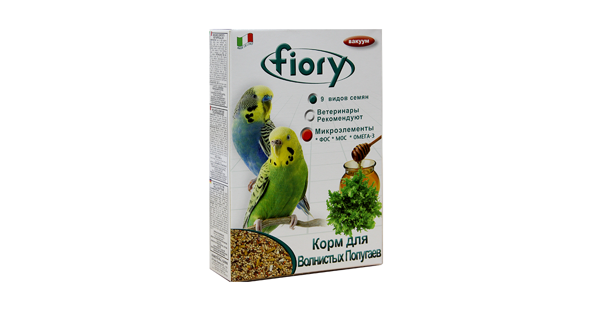 Фиори для волнистых попугаев (Fiory Pappagallini), корм повседневный в ...