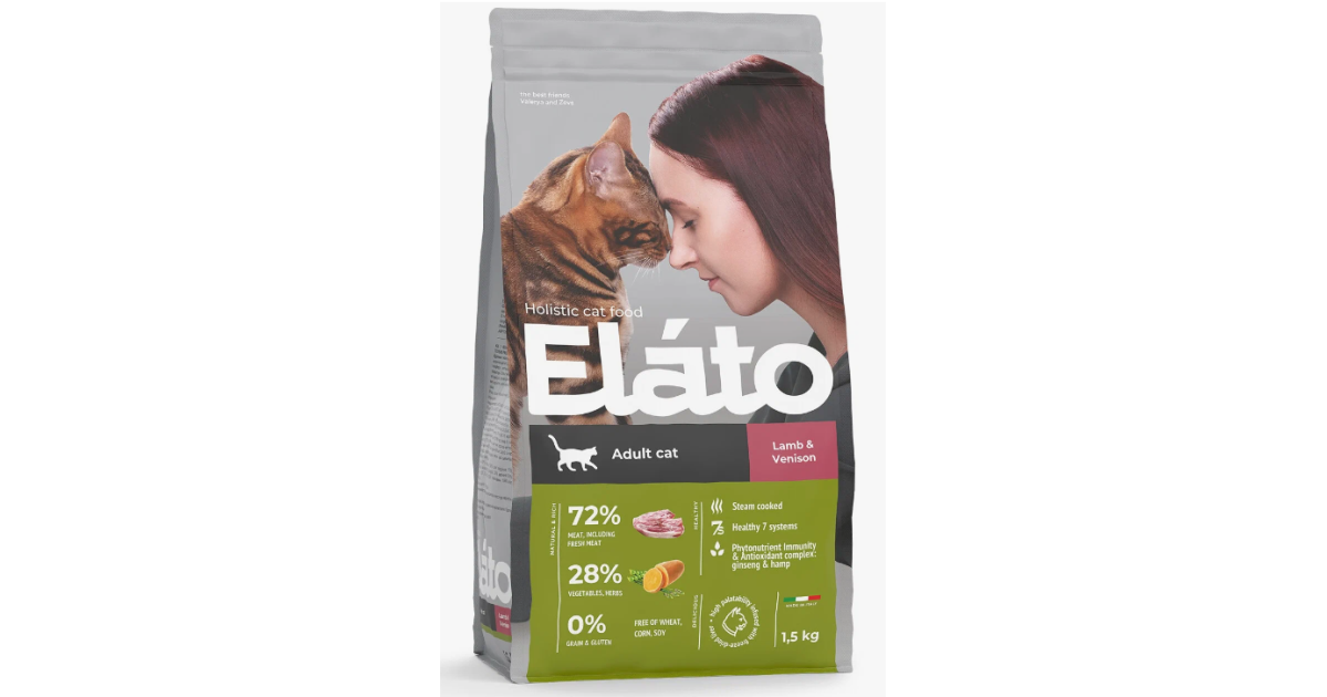 Элато Холистик (Elato Holistic Adult Cat Lamb & Venison) сухой корм для ...